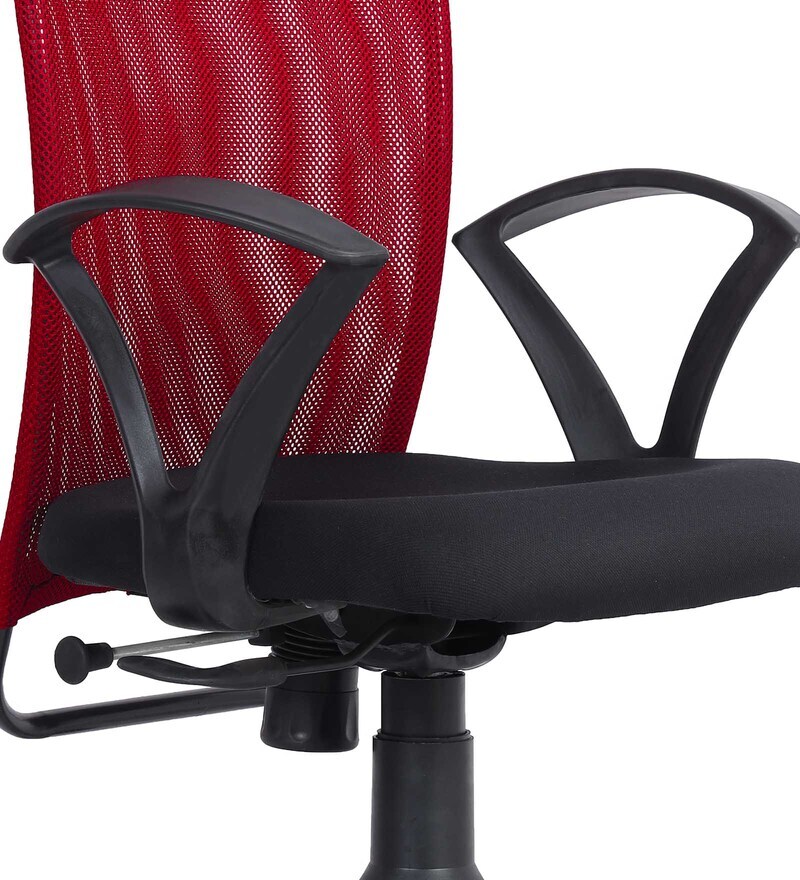 Buy Seoul Breathable Mesh Ergonomic Chair in Red & Black Colour Online ...