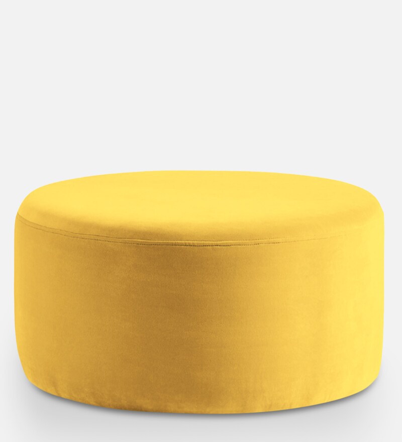 Buy Serie-O Pouffe in Prime Daisy Yellow Colour by Expressionist by ...