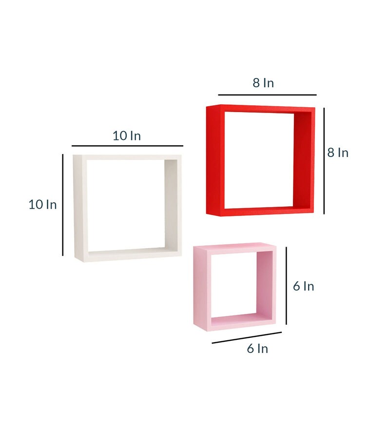 Buy Set of 3 Engineered Wood Cube Wall Shelf by Home Sparkle Online ...