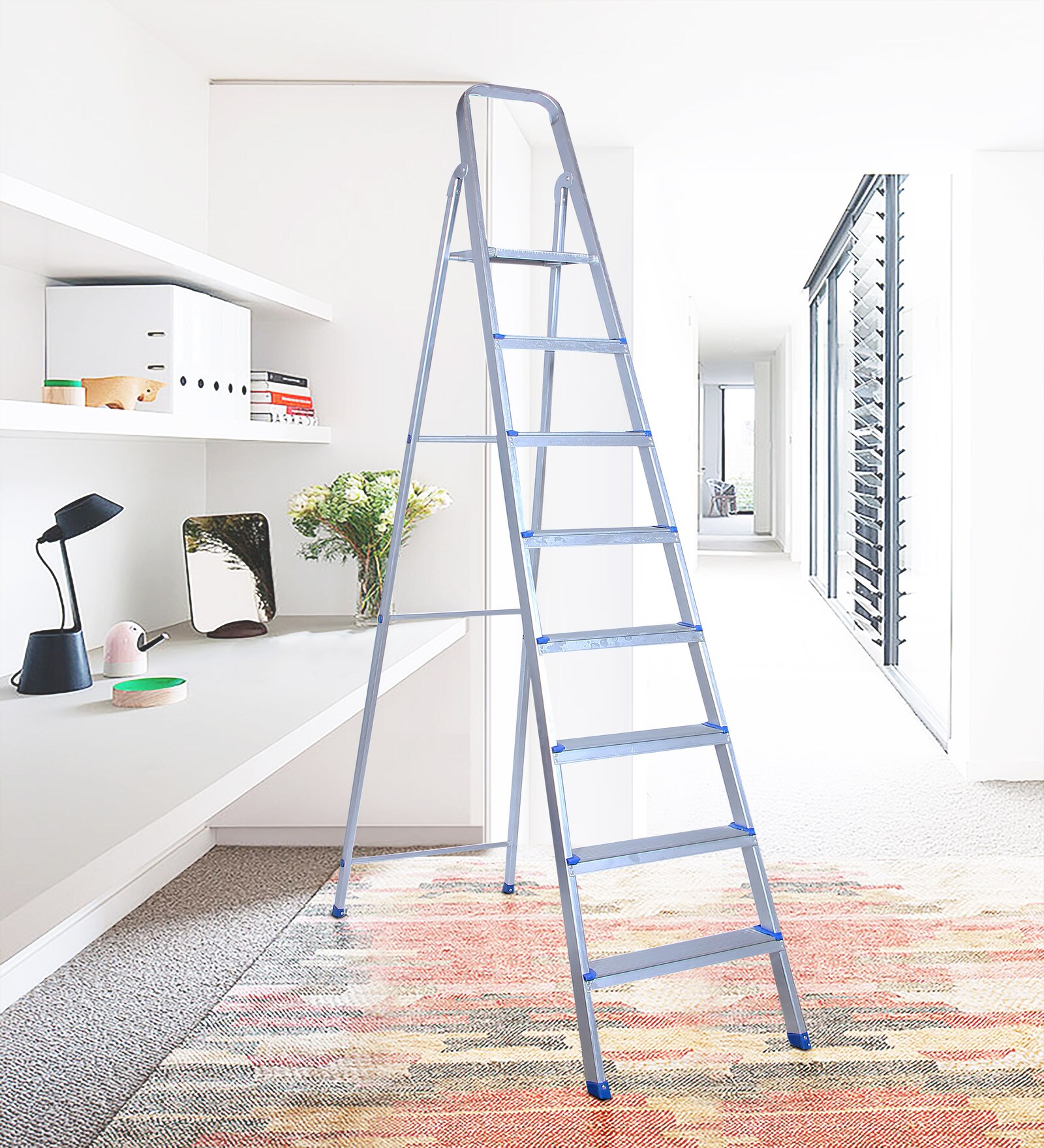 Buy 8 Steps 8.1 ft Aluminium Step Ladder at 40% OFF by SGS Industries ...