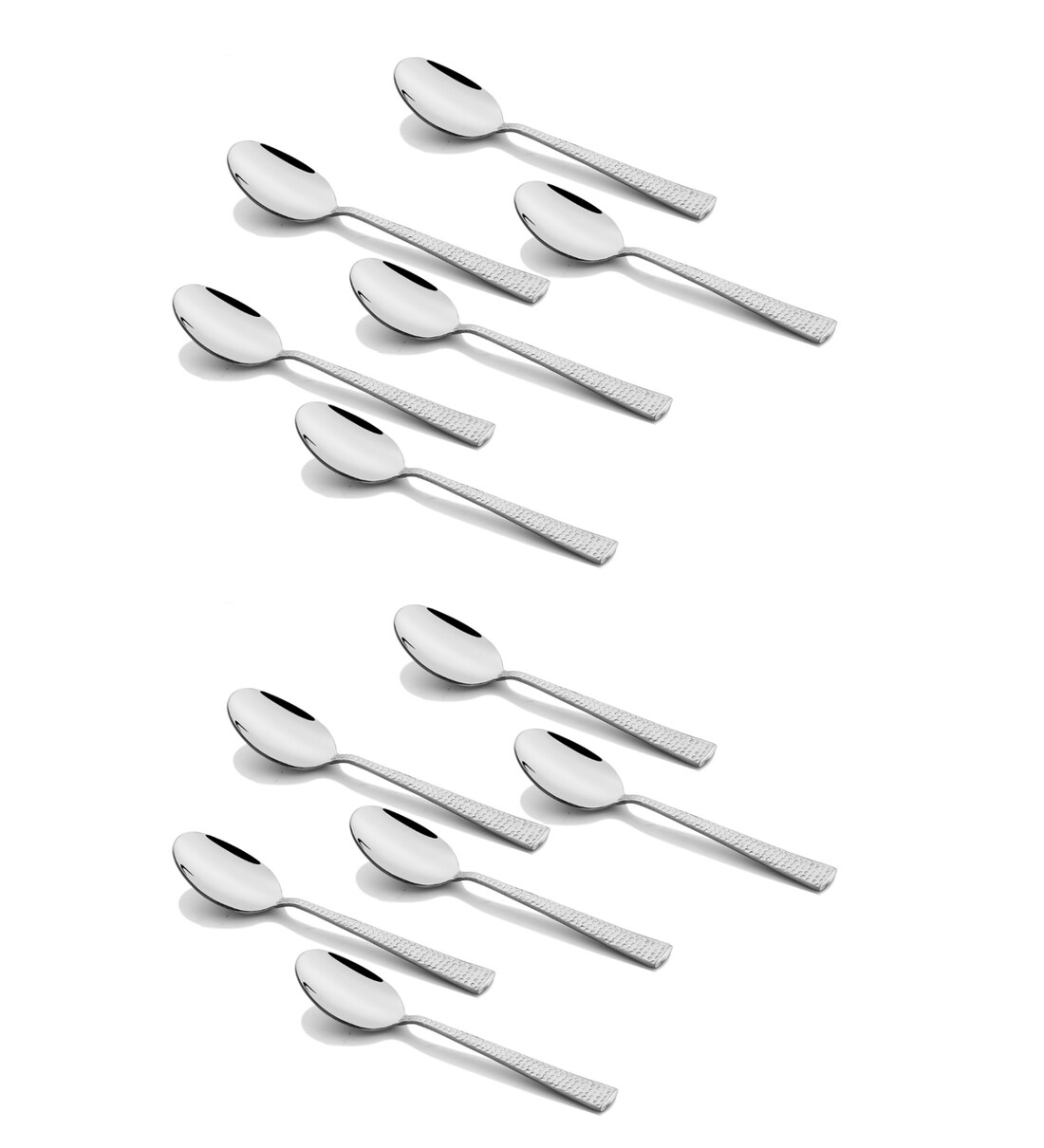 Buy Stainless Steel Hammer Dinner Spoons Set of 12 by Shapes Online ...