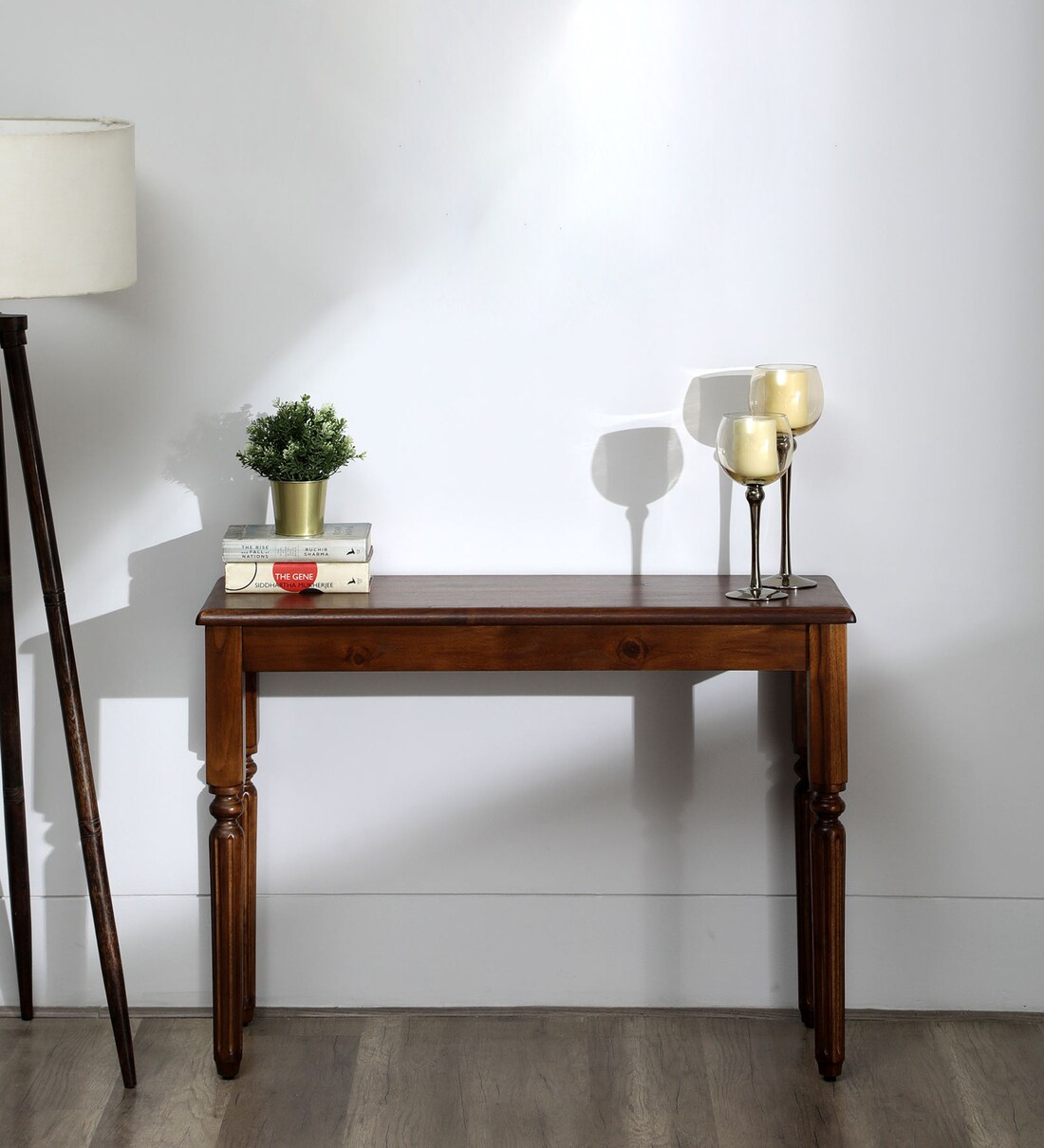 Buy Sheraton Teak Wood Console Table In Provincial Teak Finish By ...