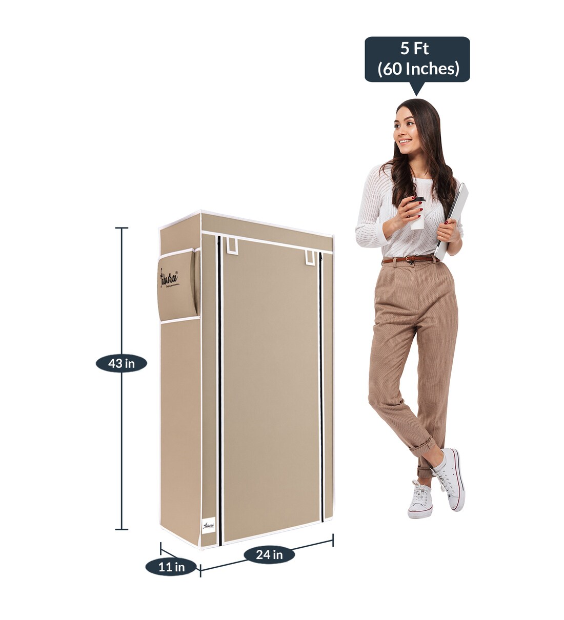 Buy Alpine Fabric Open Shoe Rack in Beige Finish Online - Open Shoe ...