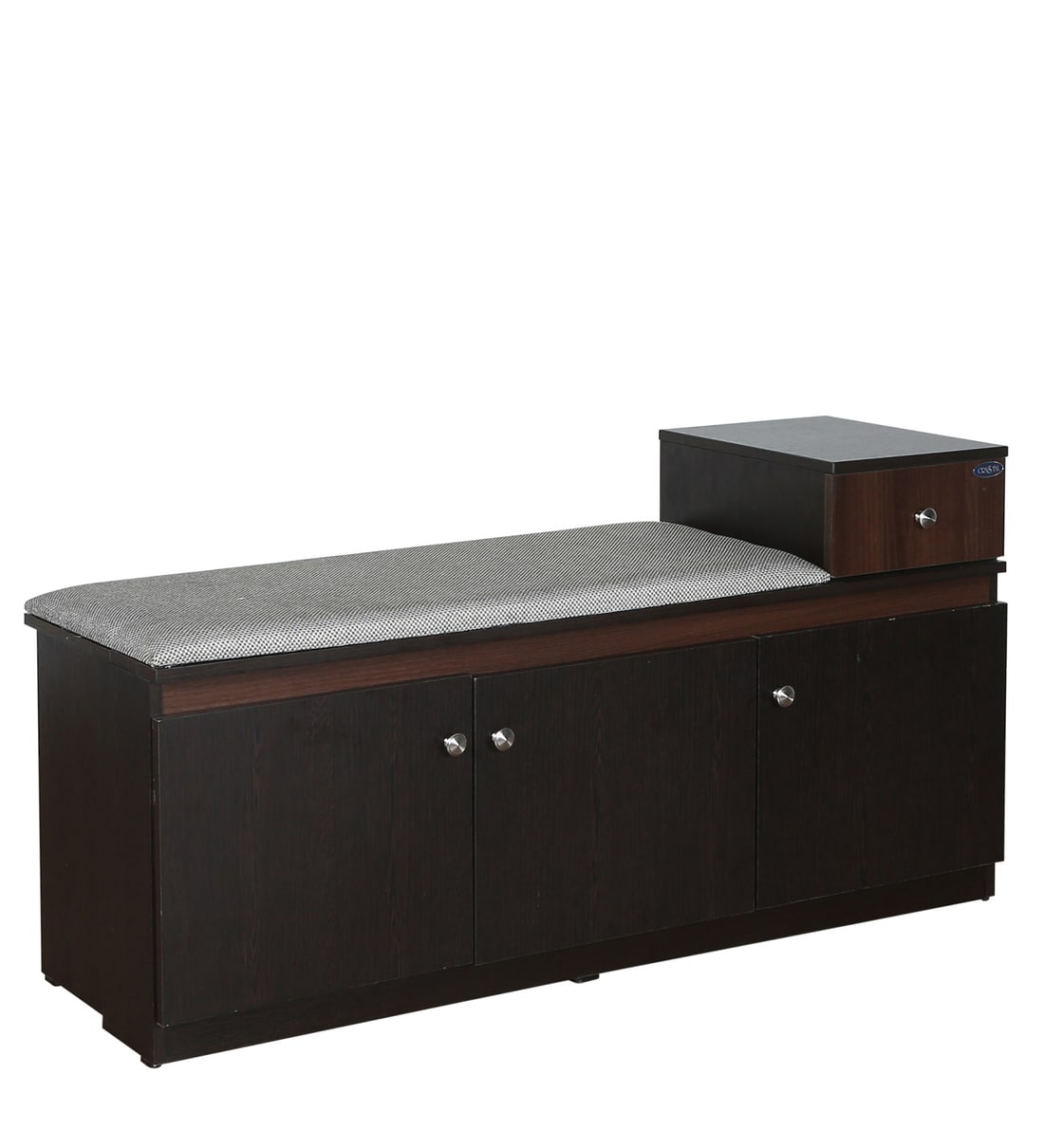 Buy Novo 3 Door Shoe Rack with Seating in Dark Wenge & Walnut Finish ...