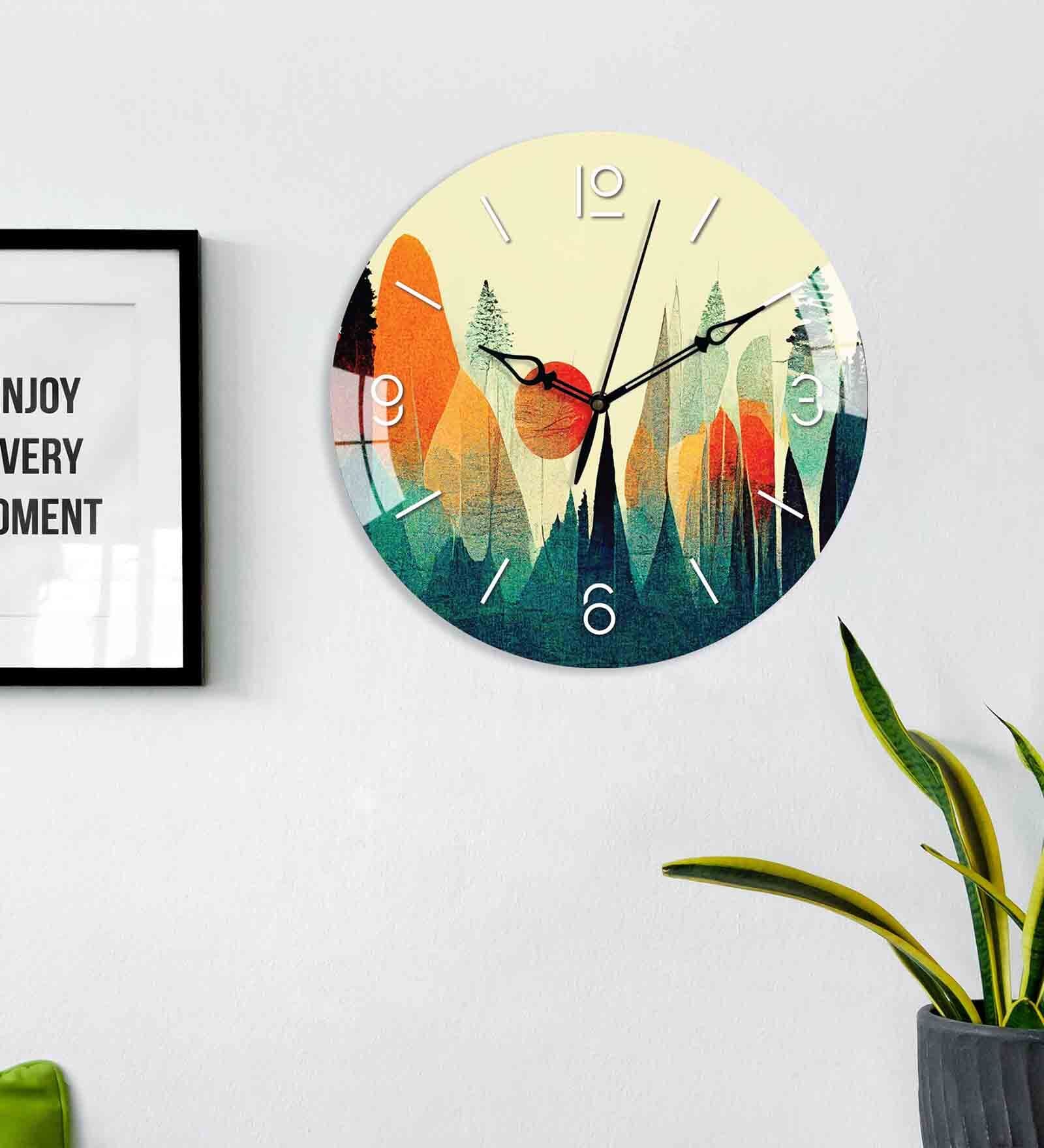 Buy Shades of Green & Orange Acrylic Wall Clock at 17% OFF by The Next ...