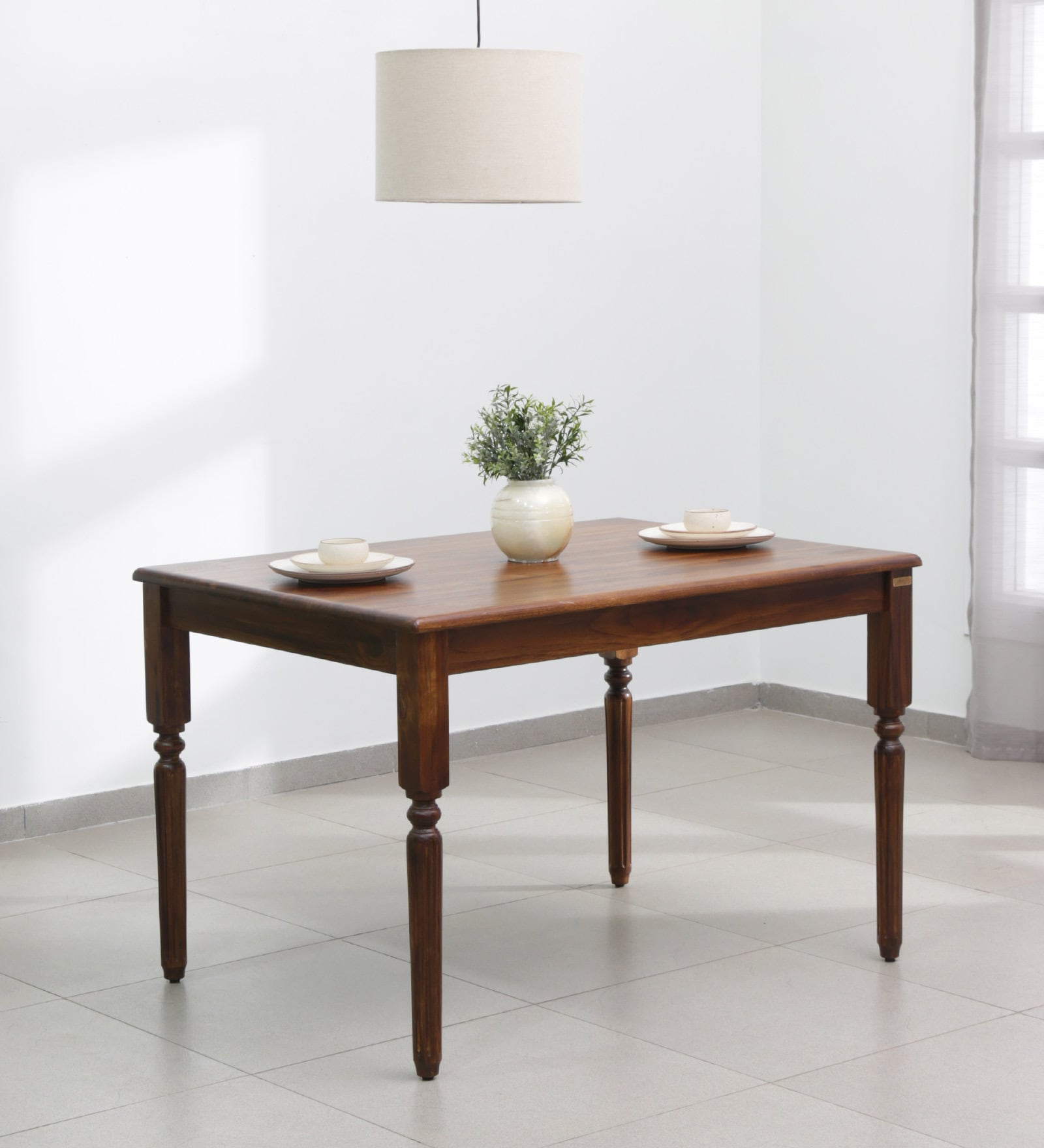 Buy Sheraton Latin Teak Wood 4 Seater Dining Table In Provinicial Teak ...