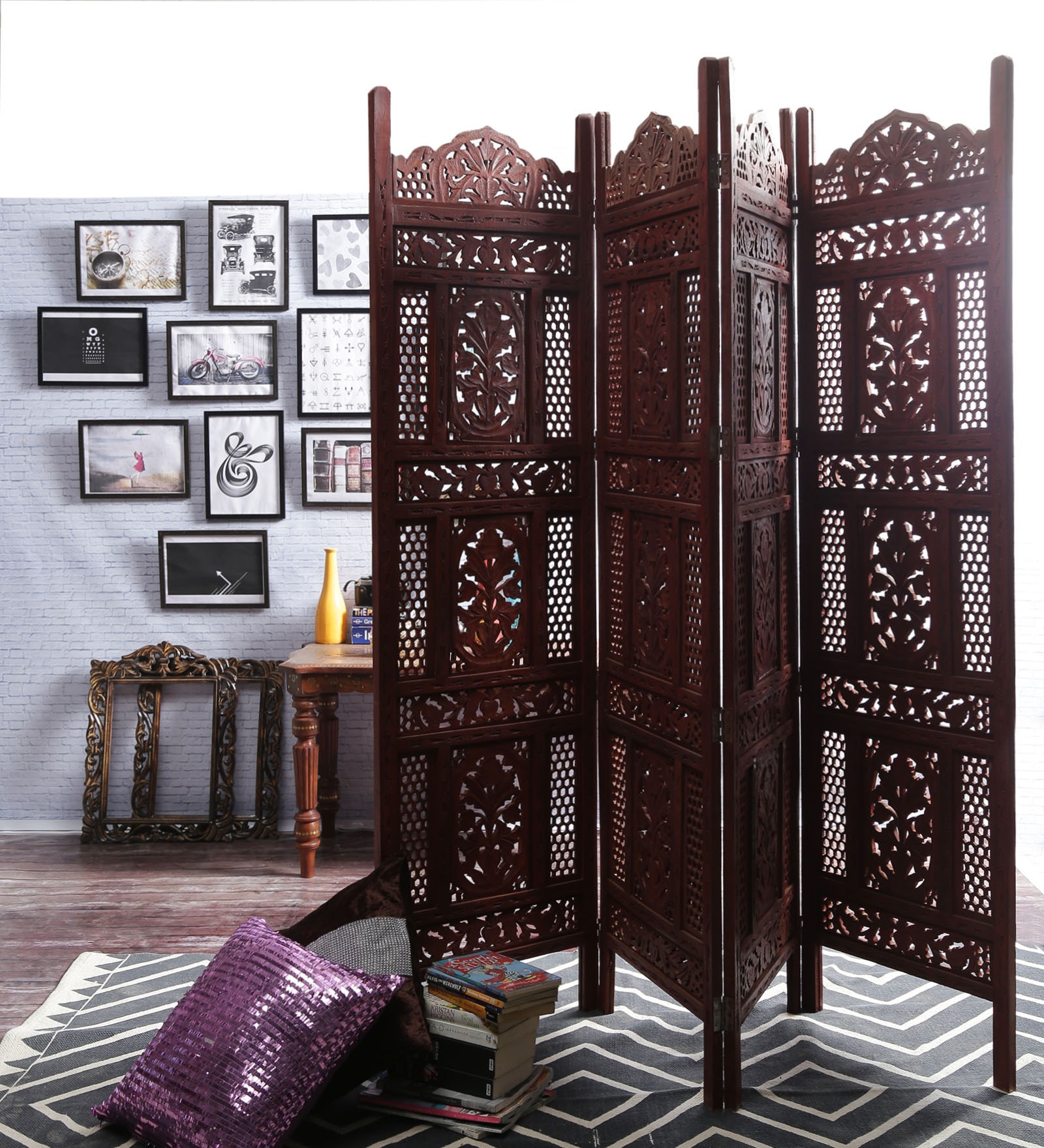 Buy Sheesham Wood Masion Room Divider In Brown Colour at 24% OFF by ...