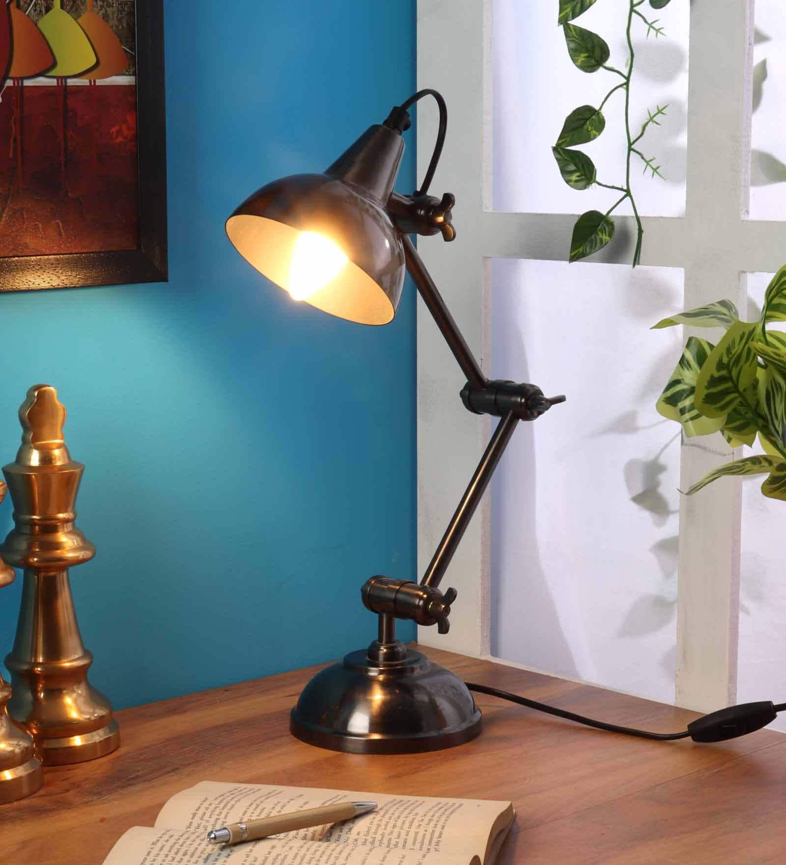 Buy Modern Black Adjustable Study Lamp With Iron Base By Decor de ...