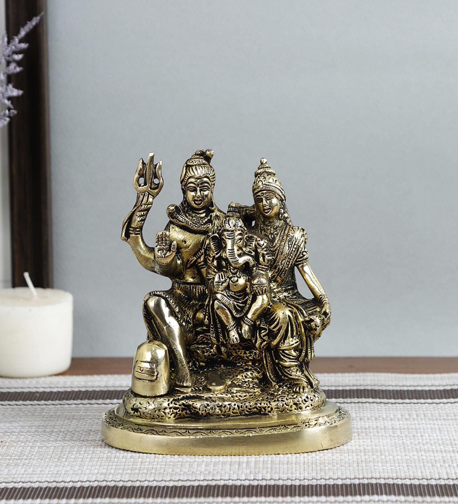 Buy Shiva Family Golden Brass Religious Idol at 17% OFF by Imli street ...