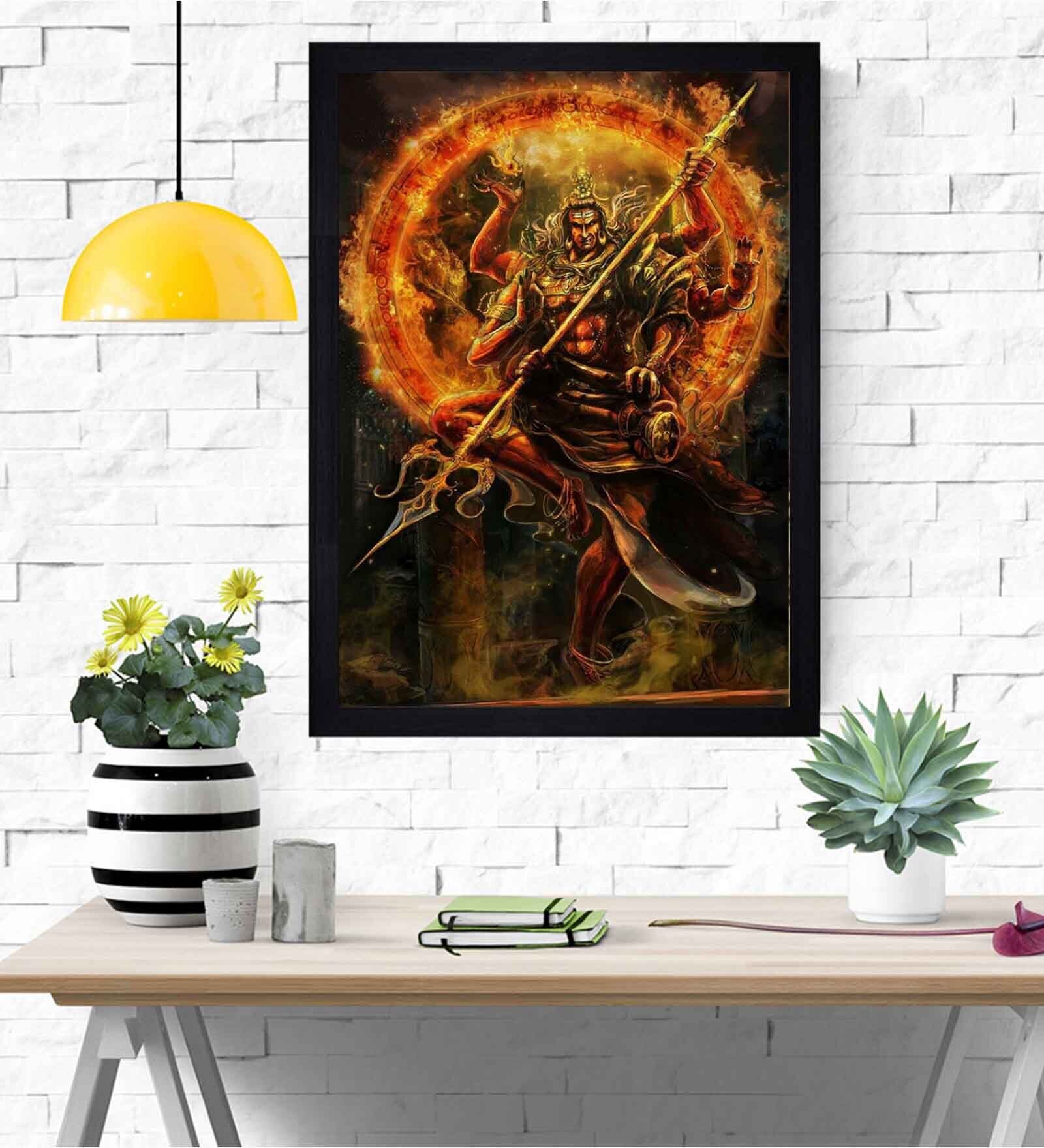 Buy Shiva Krodhit Circle Texture Paper Framed Art Print by Cheque Decor ...