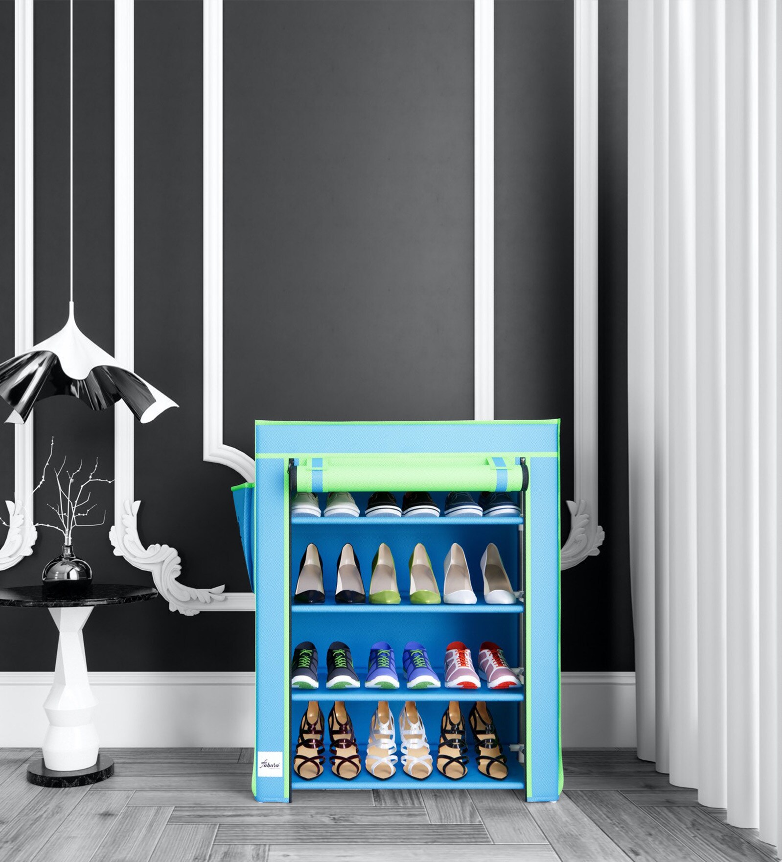 Buy Chevy Fabric Open Shoe Rack in Blue & Green Finish at 33% OFF by ...