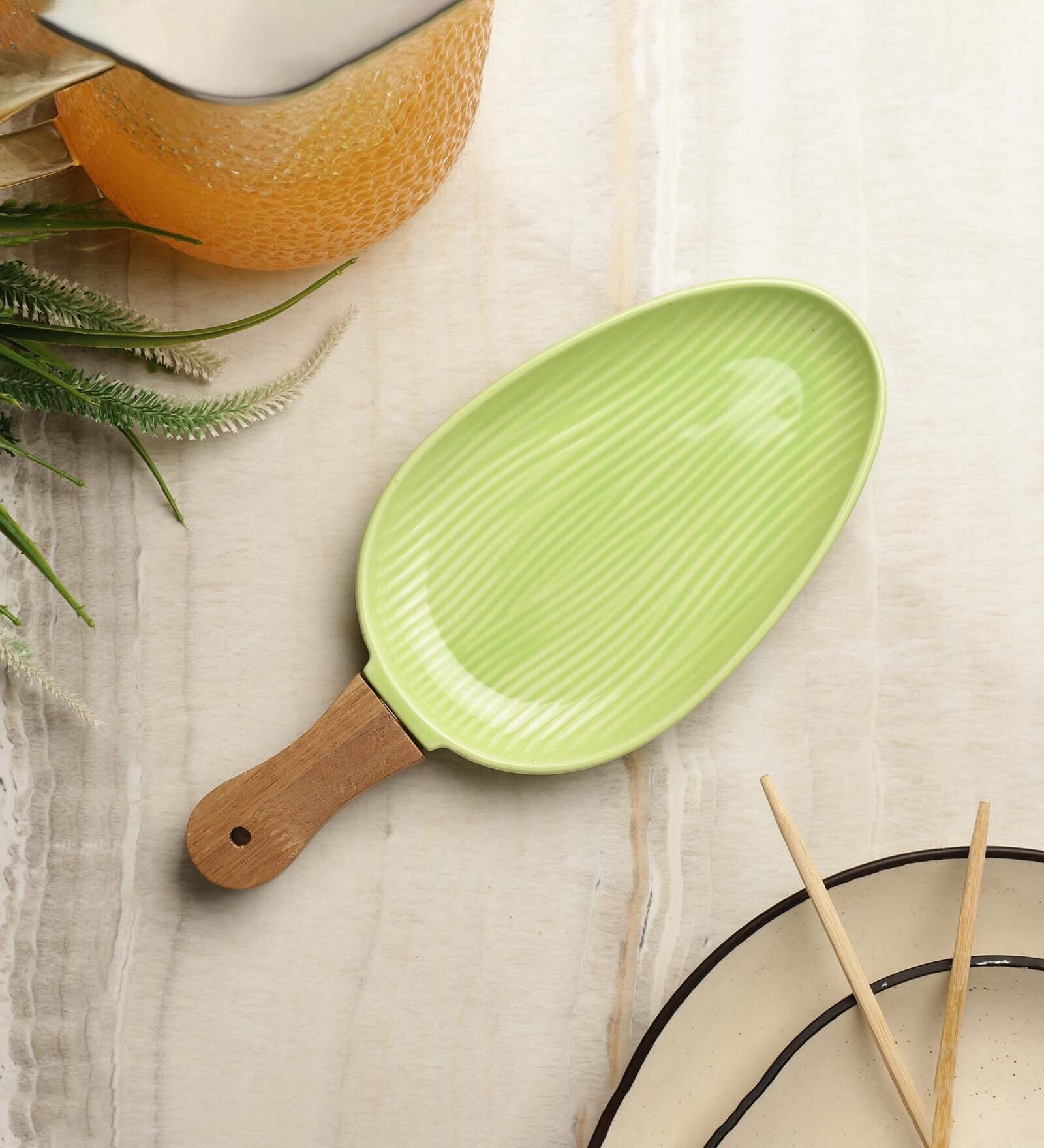 Buy Shovel Green 15 Inch Ceramic Appetizer Platter at 31% OFF by The ...