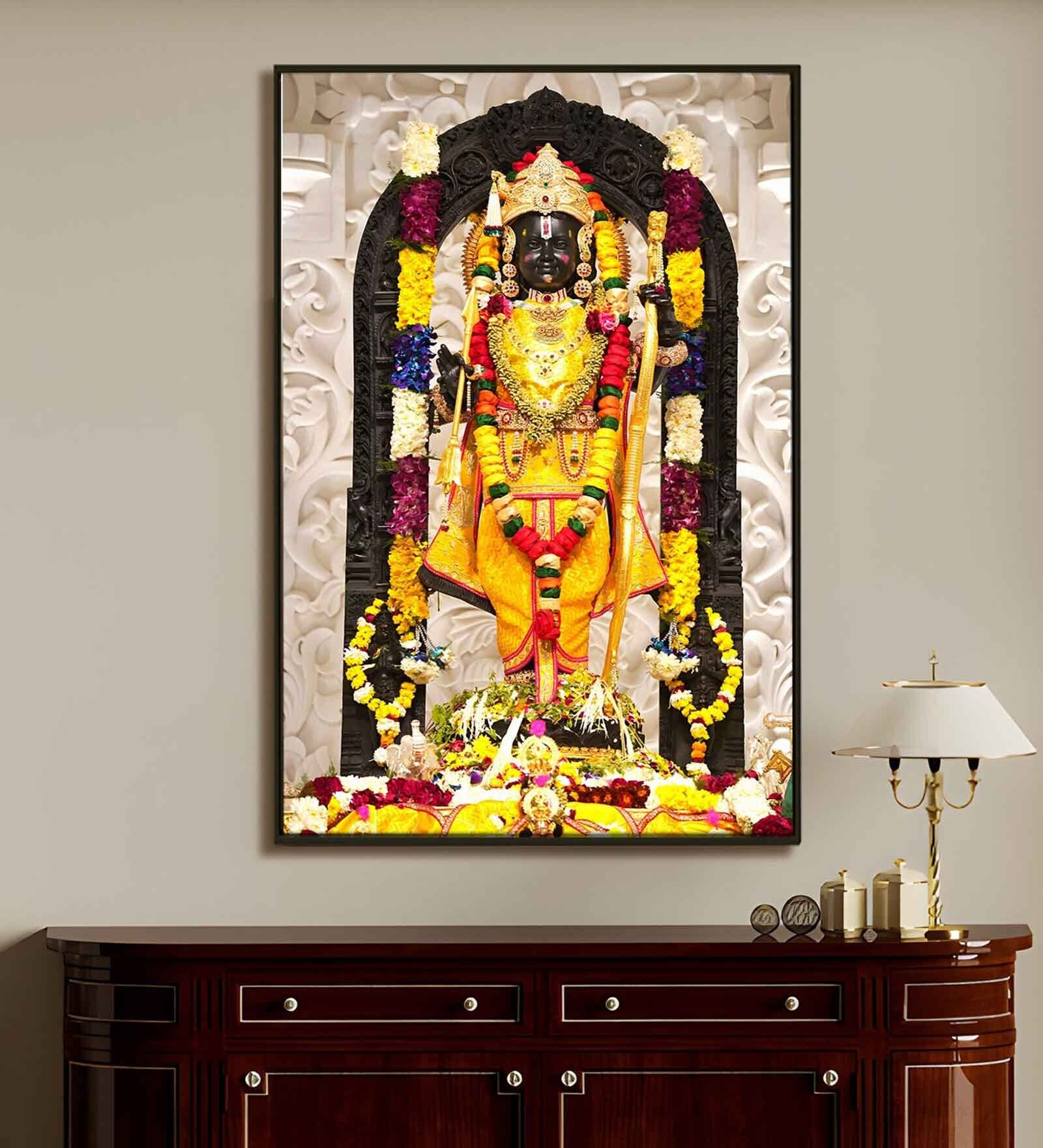 Buy Shree Ram Lalla Canvas Print Black Frame (48X32 Inch) at 46% OFF by ...