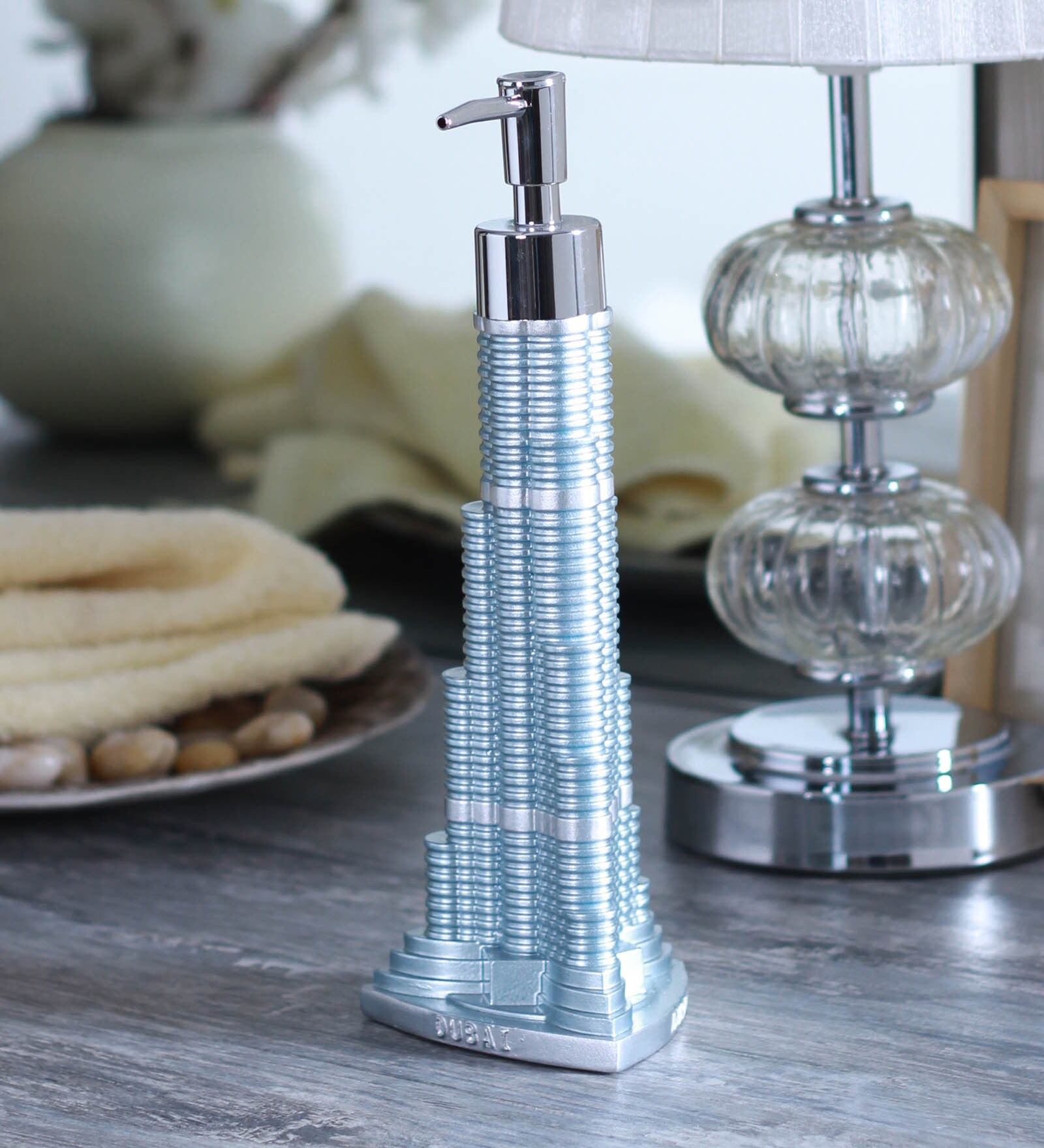 Buy Wonder Silver Polyresin Counter Top Liquid Soap Dispenser at 32% ...