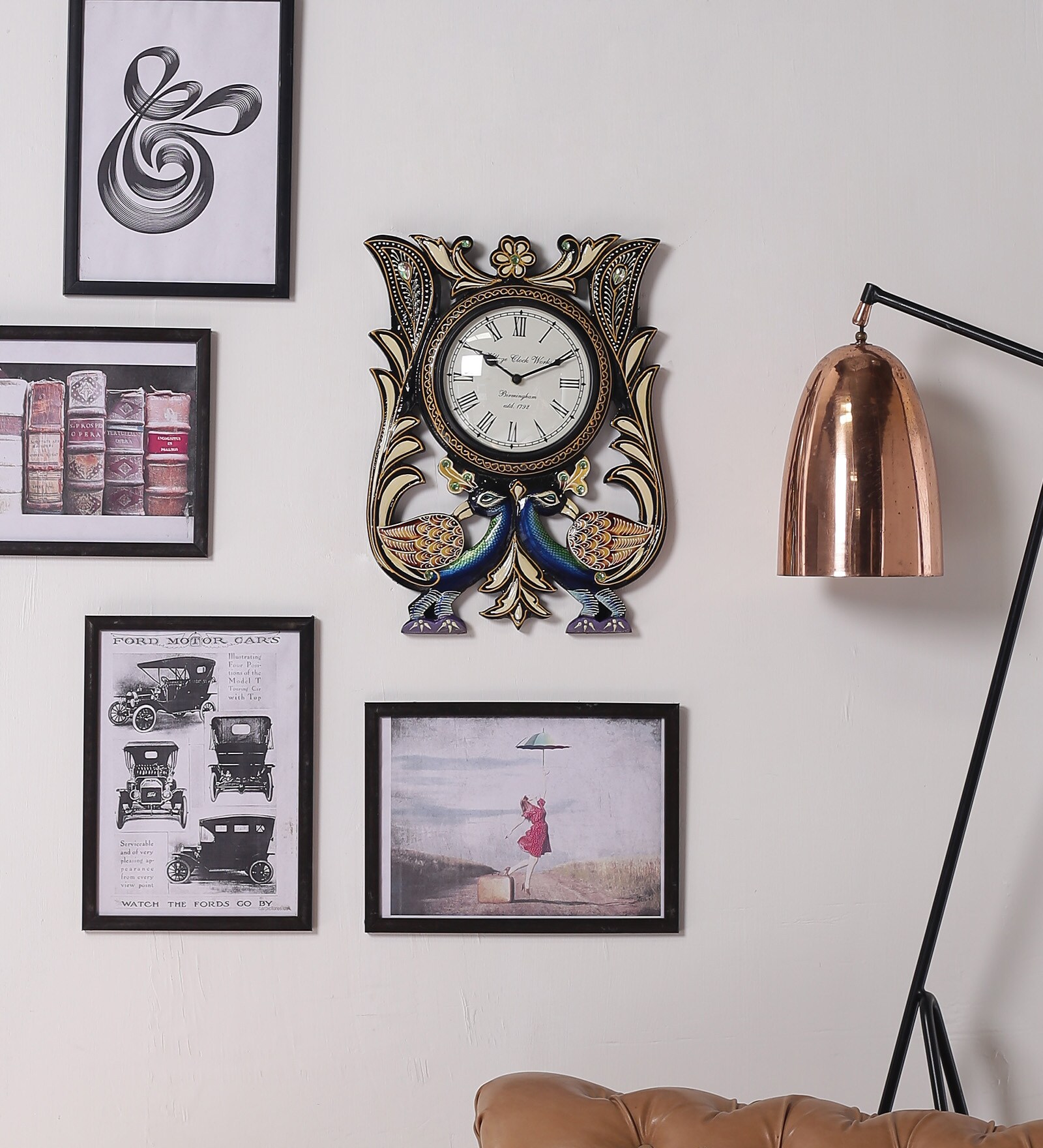 Buy Multicolour MDF Wall Clock by ShriNath Online - Traditional Wall ...