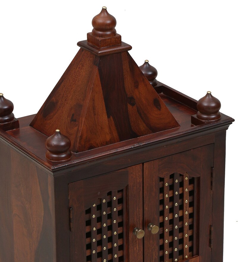 Buy Sheesham Wood Mandir In Natural Finish By Woodenmood Online ...