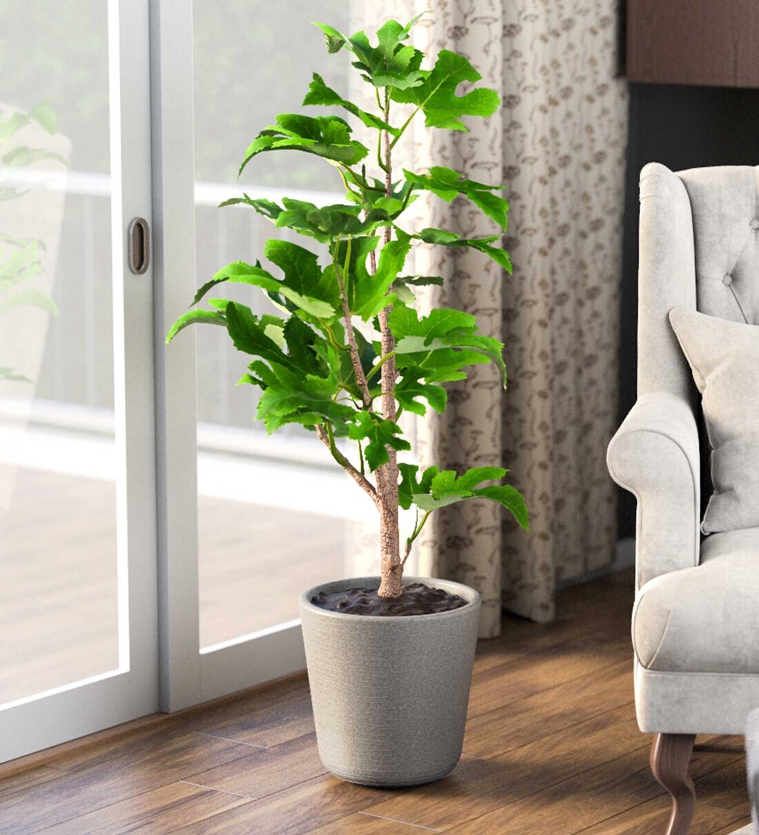 Buy Ancy Medium Grey Polymer Floor Planter at 29% OFF by Planters ...