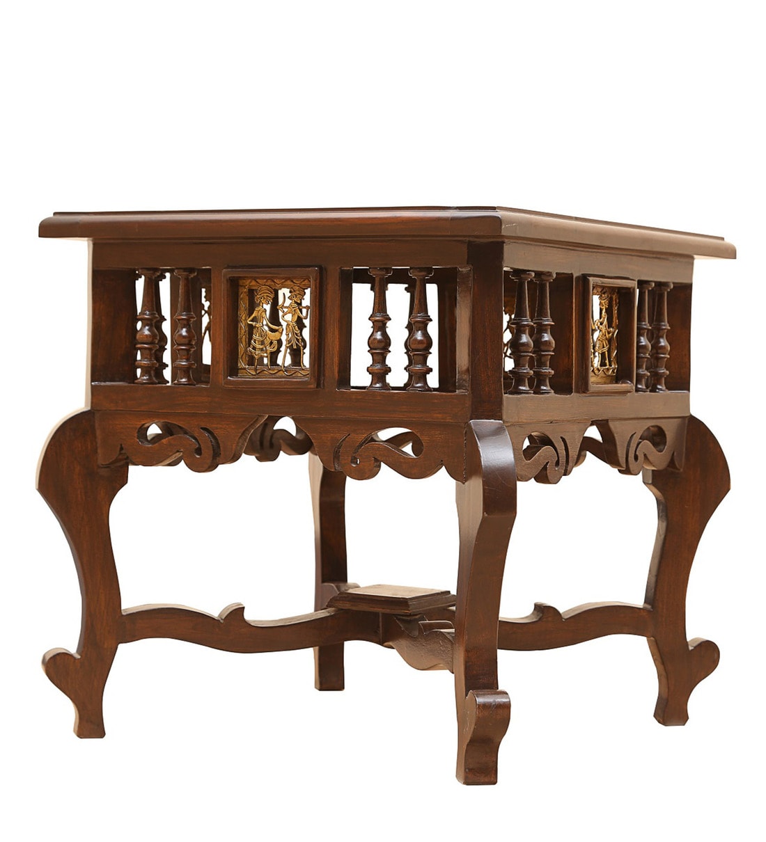 Buy Toledo Solid Wood Bedside Table in Walnut Finish Online ...