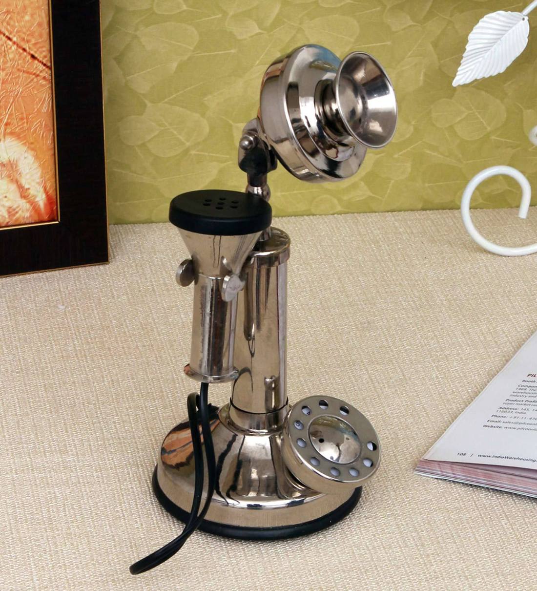 Buy Silver Brass Retro Telephone by Home Sparkle at 55% OFF by Home ...