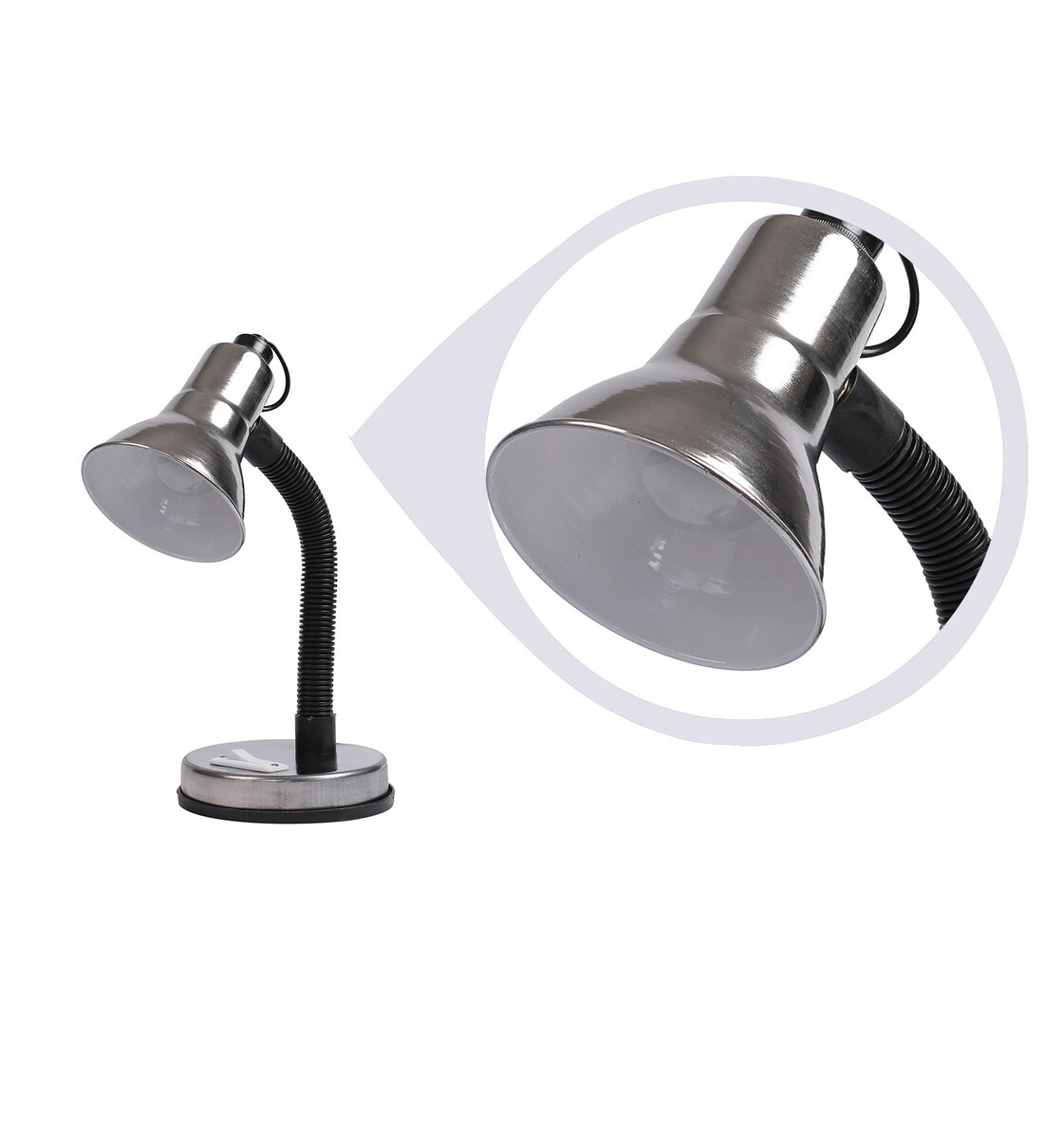 Buy Mylo Silver Study Lamp With Metal Base By BrightDaisy Online - Work ...