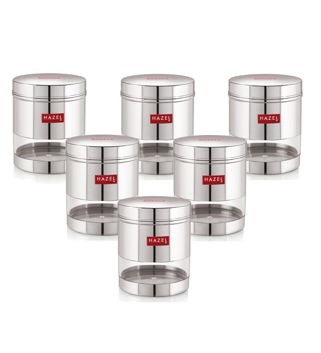 Buy Silver Stainless Steel 350 ml Mouth See Through Storage Container ...