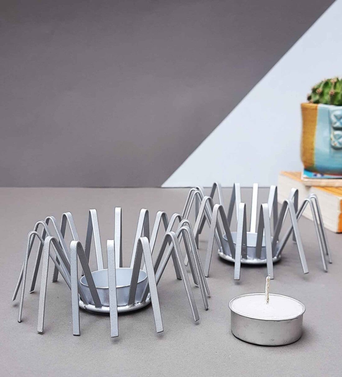 Buy Silver T- Light Holder Set By Color Palette Online - Table Tea ...