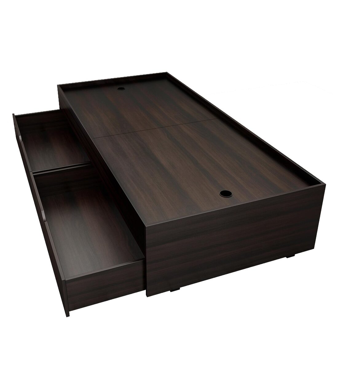 Buy Rhino Single Bed in Wallnut Finish with Drawer Storage by Crystal ...