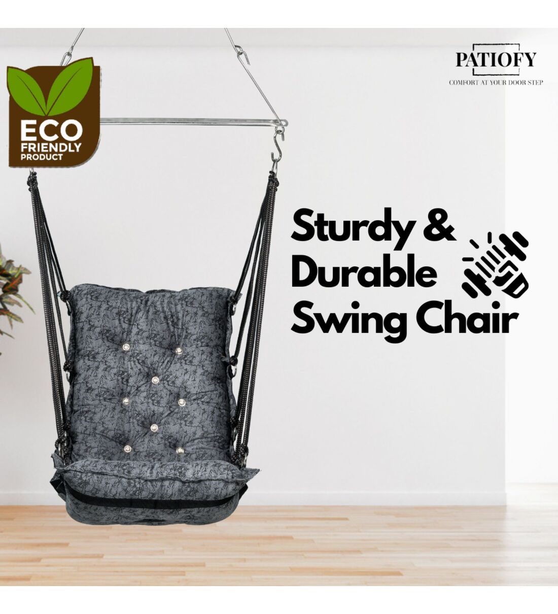 Buy Fabric Swing in Grey Colour by Patiofy Online - Swings - Swings ...