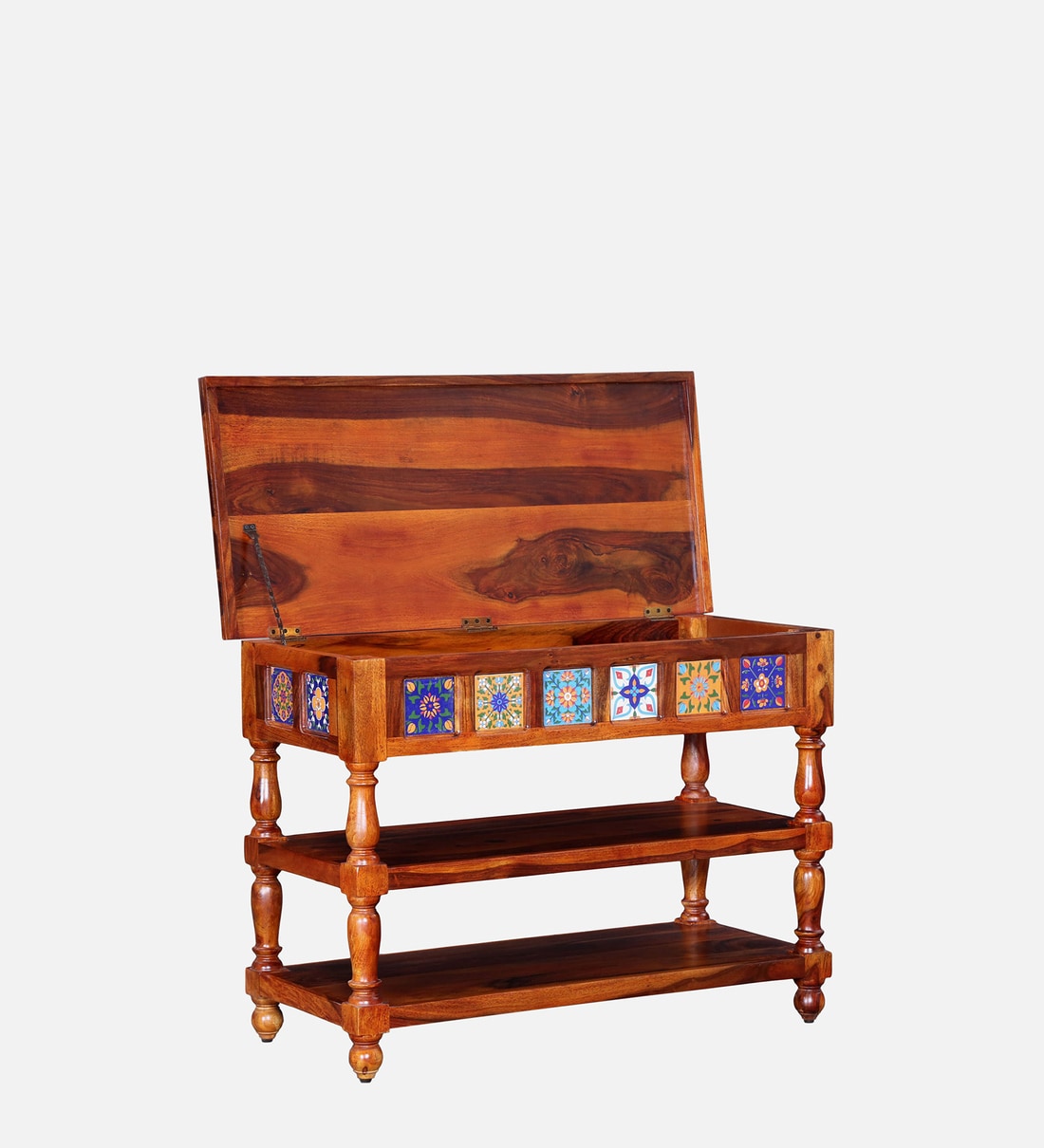 Buy Siramika Sheesham Wood Console Table In Honey Oak Finish Online ...