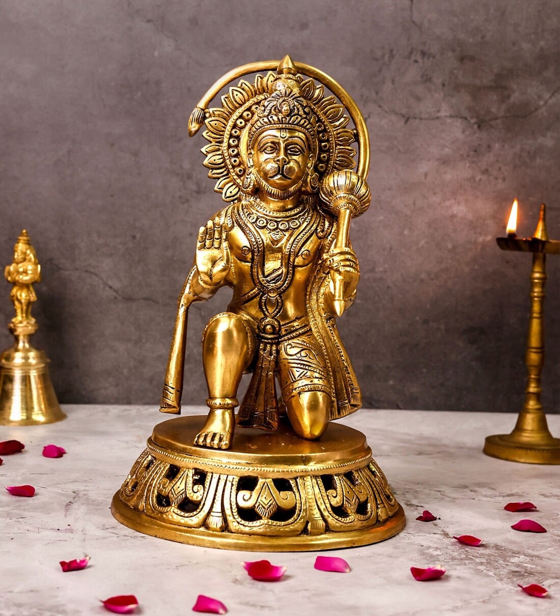 Buy Sitting Hanuman Large Brass Religious Idol by The Advitya at 26% ...