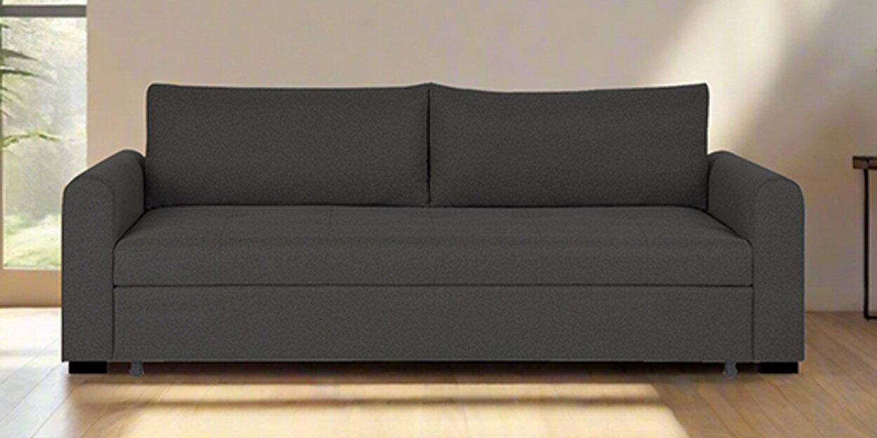 Buy Sigma Fabric 3 Seater Convertible Sofa Cum Bed In Charcoal Grey Colour at 19% OFF by Febonic ...