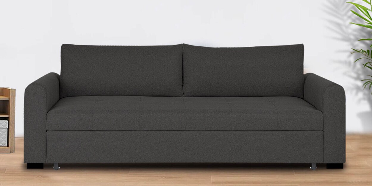 Buy Sigma Fabric 3 Seater Convertible Sofa Cum Bed In Charcoal Grey Colour at 19% OFF by Febonic ...