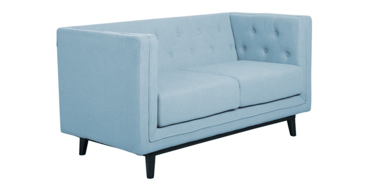 Buy Fermin Fabric 2 Seater Sofa In Ice Blue Colour By Casacraft Online ...