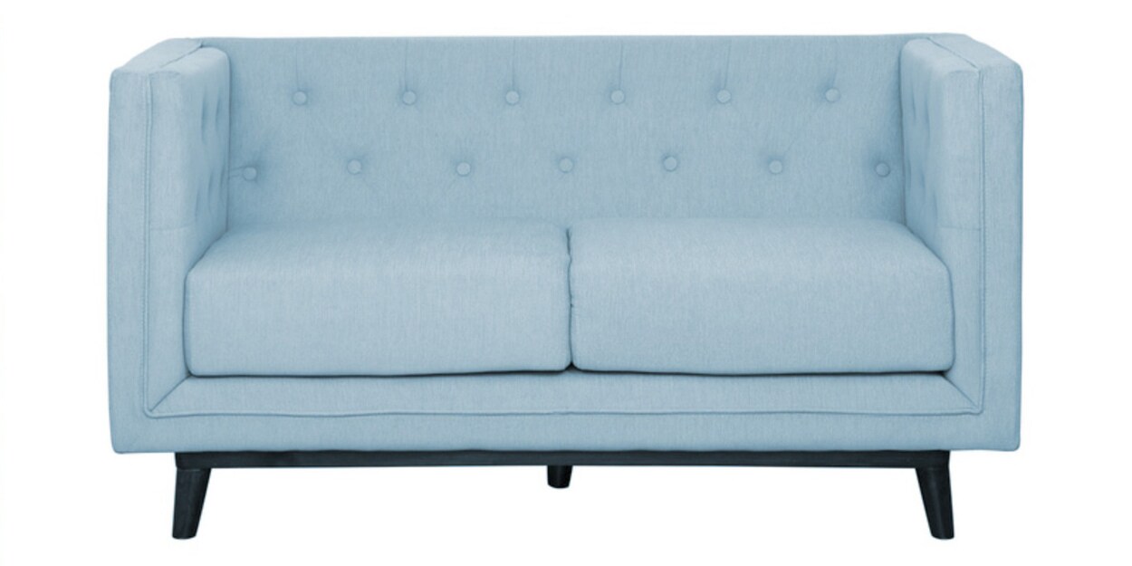 Buy Fermin Fabric 2 Seater Sofa In Ice Blue Colour By Casacraft Online ...