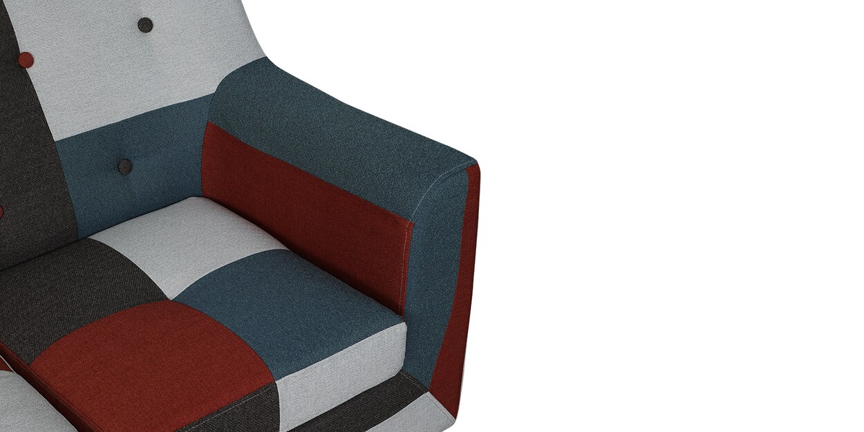 Buy Fernand Fabric 2 Seater Sofa In Red Multicolour By Casacraft Online ...