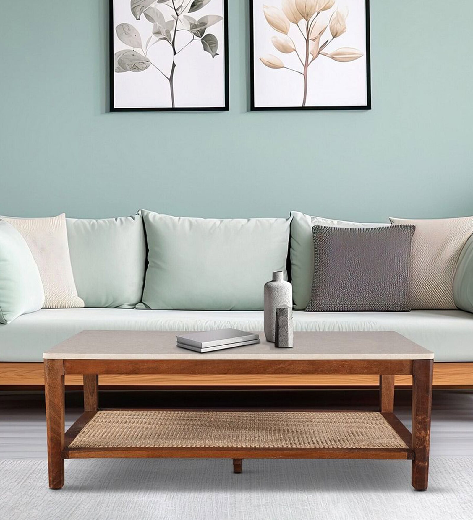 Buy Siam Marble Top Coffee Table In Walnut Colour at 68% OFF by ...