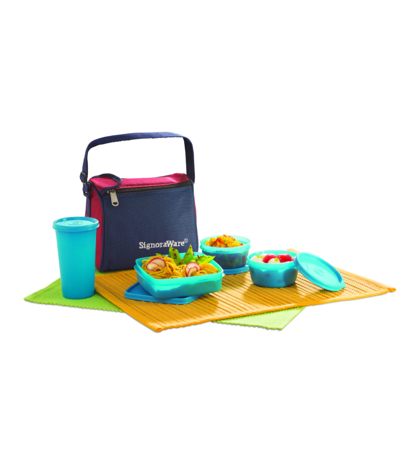 Buy Signoraware Best Blue Plastic Lunch Box with Bag - Set of 4 at 17% ...