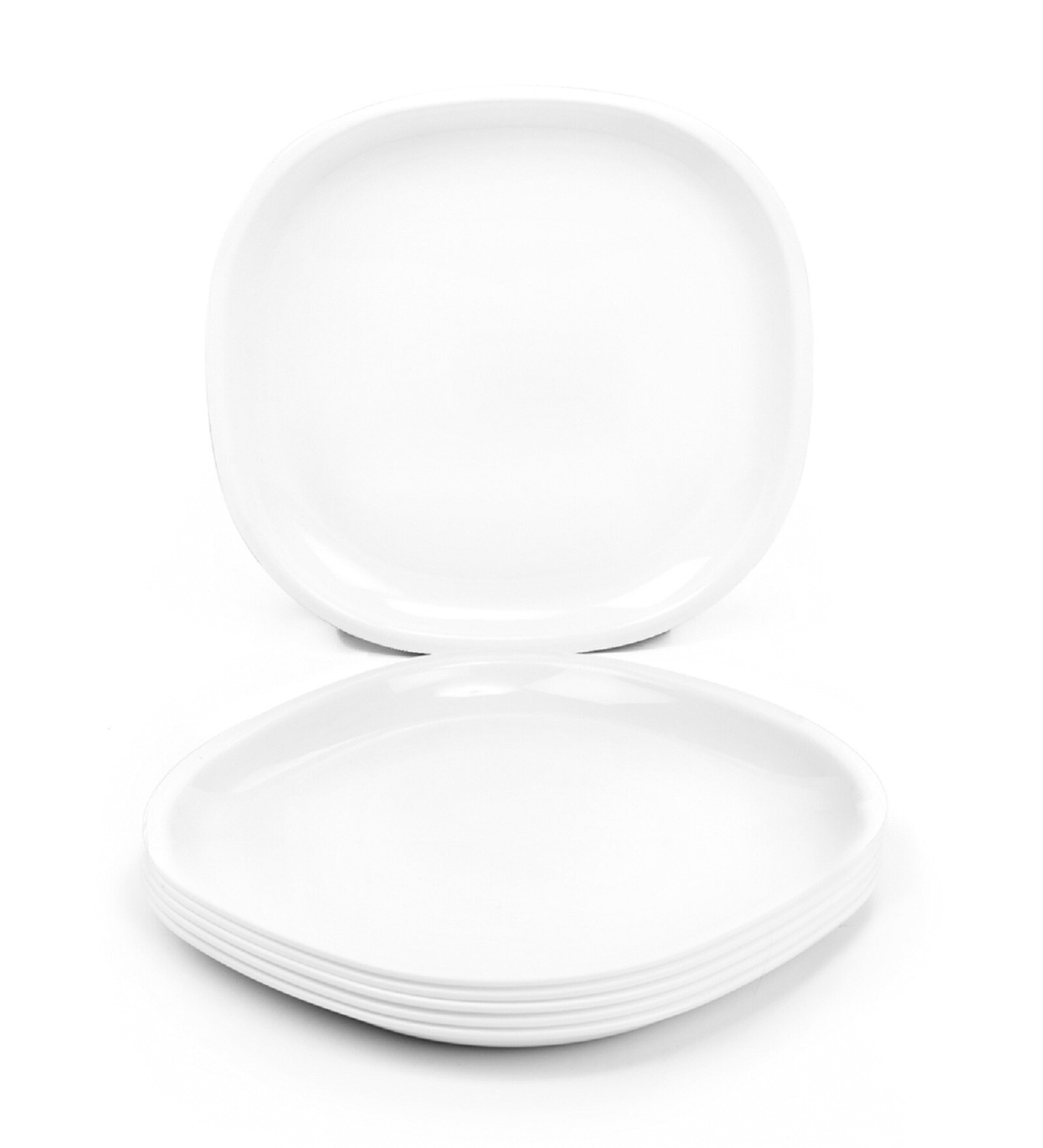 Buy Signoraware Square Full Dinner Plates, White, Set of 6 Online ...