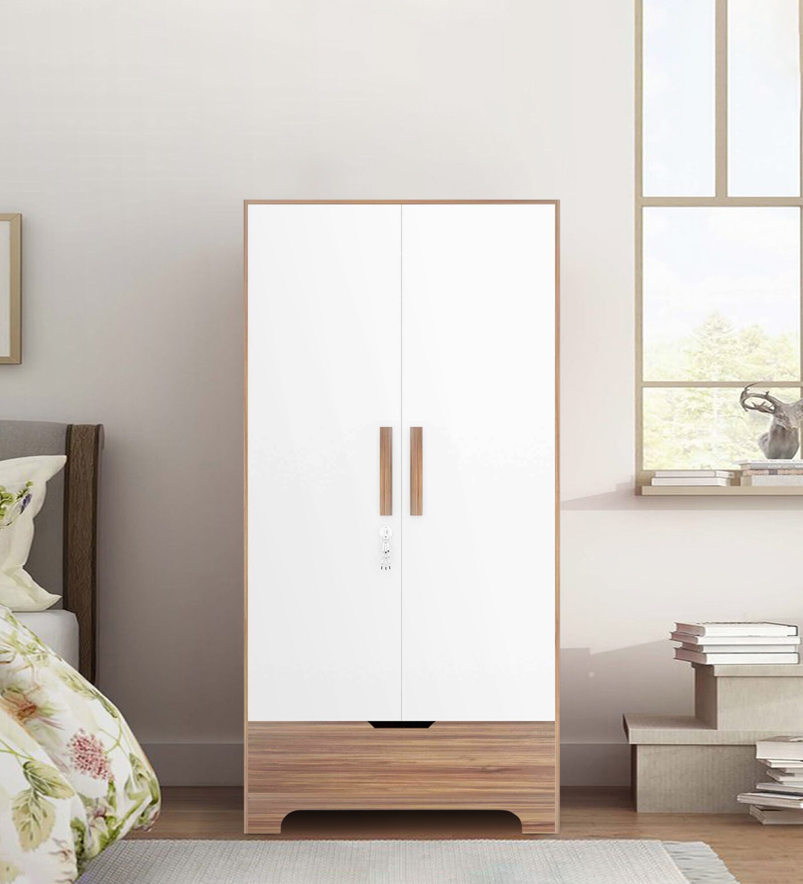 Buy Silvana 2 Door Wardrobe in Walnut & White Finish at 2% OFF by ...