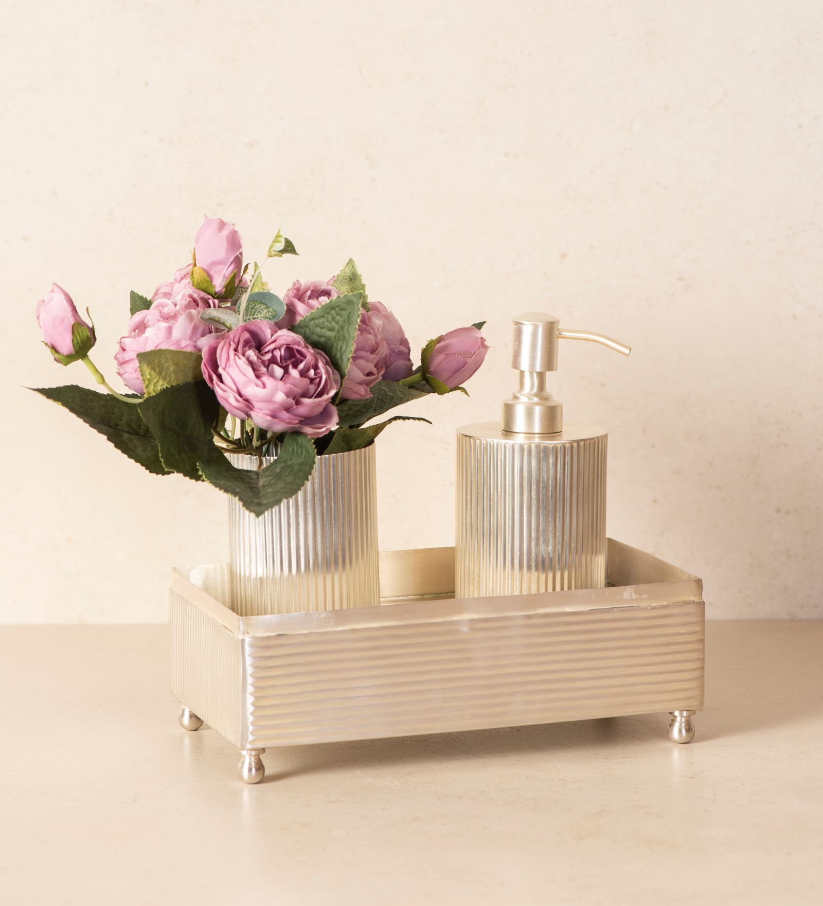 Buy Silver Ripple Cut Brass Bathroom set 3 - Low key Silver at 20% OFF ...