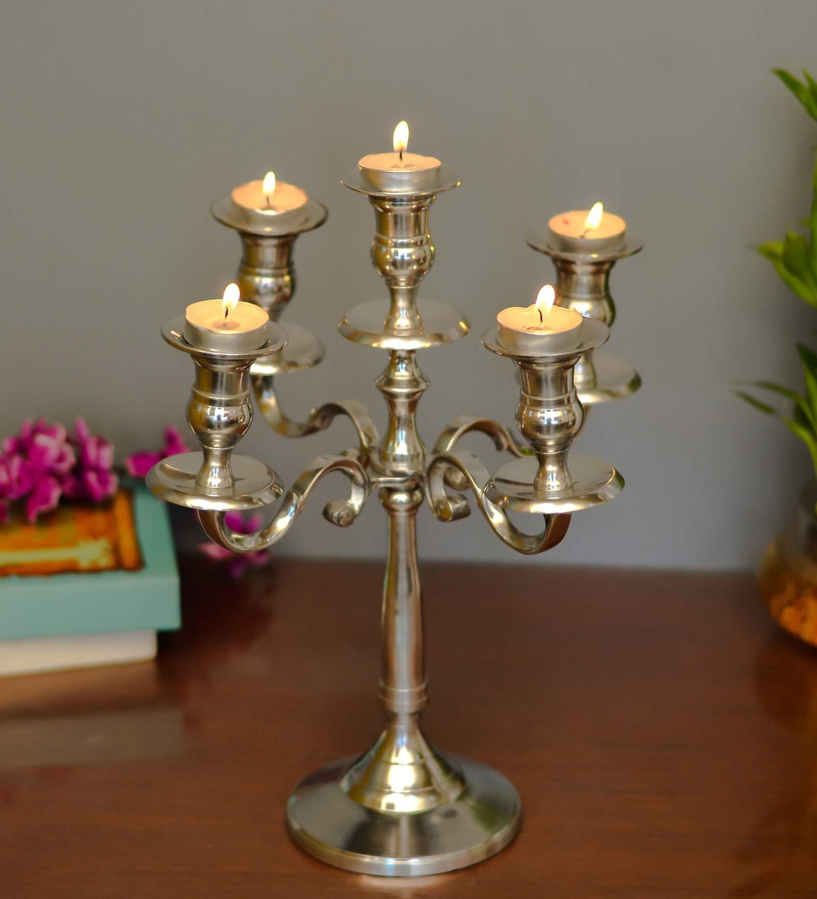 Buy Silver Metal 1 Candle Stand at 60% OFF by Homesake | Pepperfry
