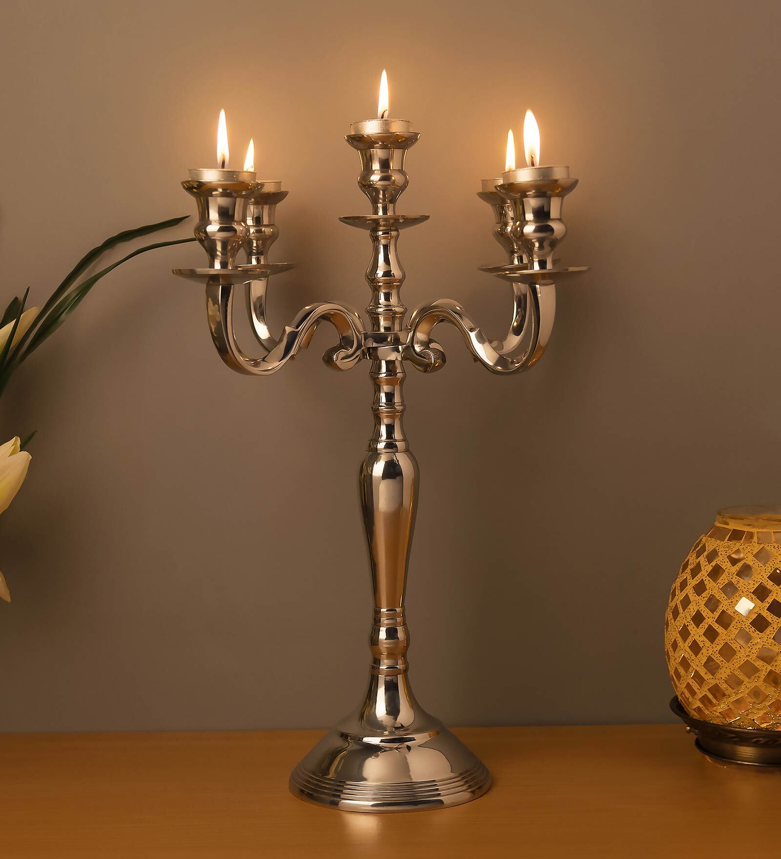 Buy Silver Metal 1 Candle Stand by Homesake at 57% OFF by Homesake ...