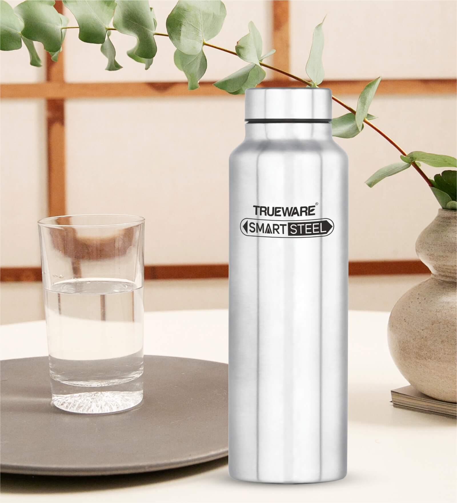 Buy Silver 800ml Smart Steel Stainless Steel (Set of 6) Water Bottle at ...