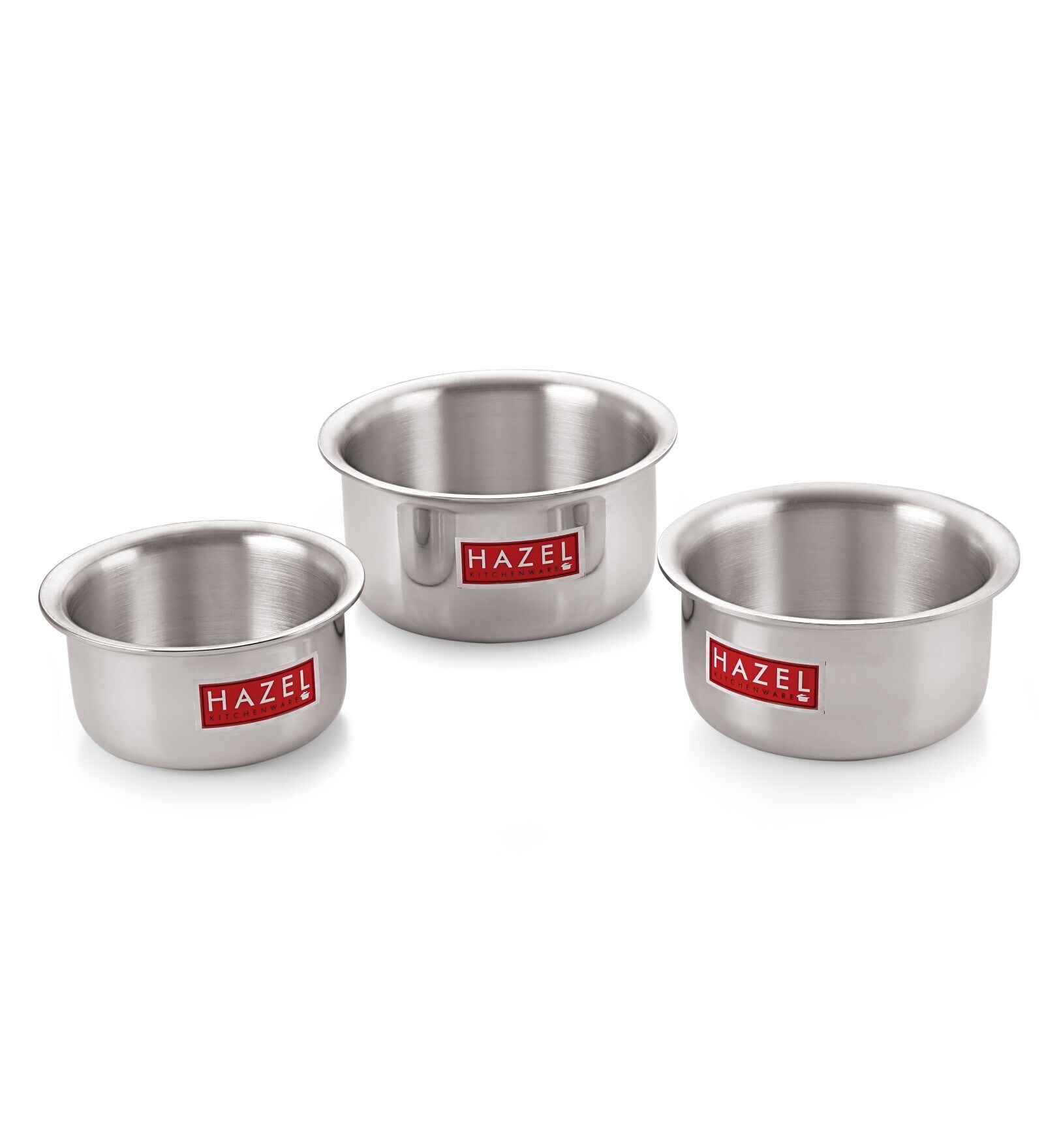 Buy Zeal Induction Friendly Silver Stainless Steel (Set of 3) Cooking ...