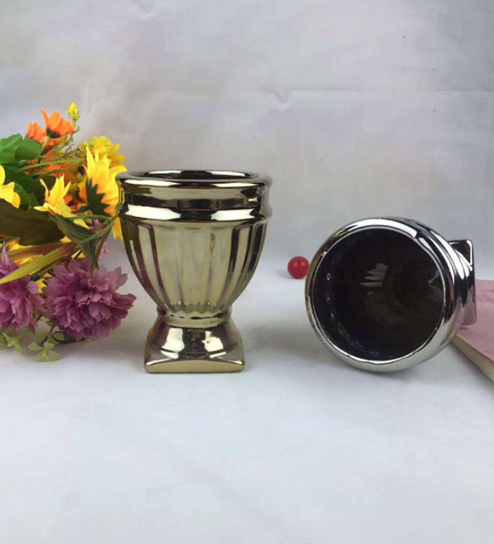 Buy Silver Ceramic Table Planter By Market 99 at 59% OFF by Market 99 ...