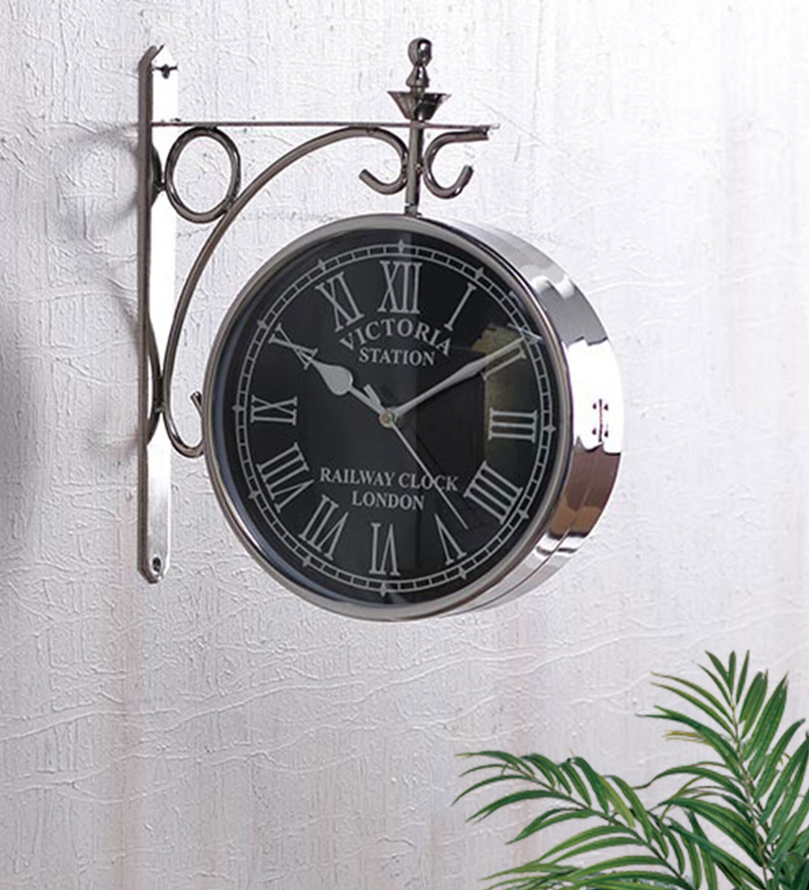 Buy Silver Metal Analog Railway Clock by Anantaran at 35% OFF by ...