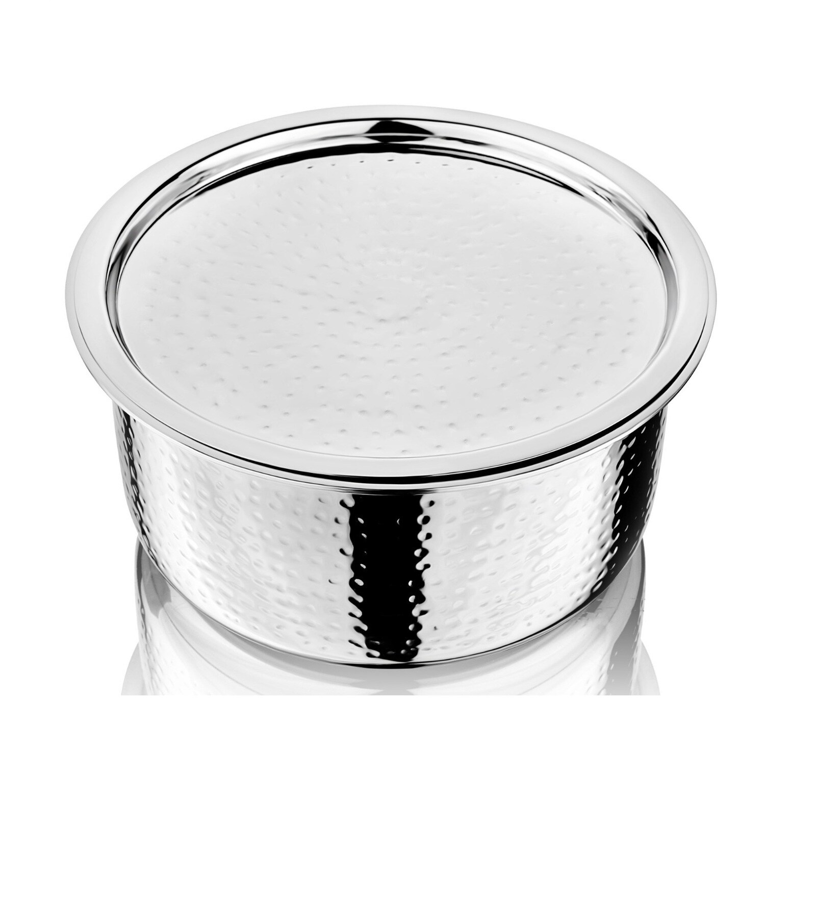 Buy Silver Hammered Triply Stainless Steel 14 cm Induction and Gas ...