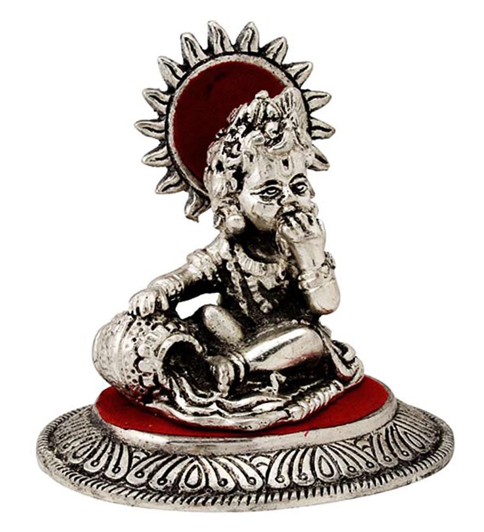 Buy Silver Finish Aluminium Shri Krishna Idol by Gac Trend Online ...
