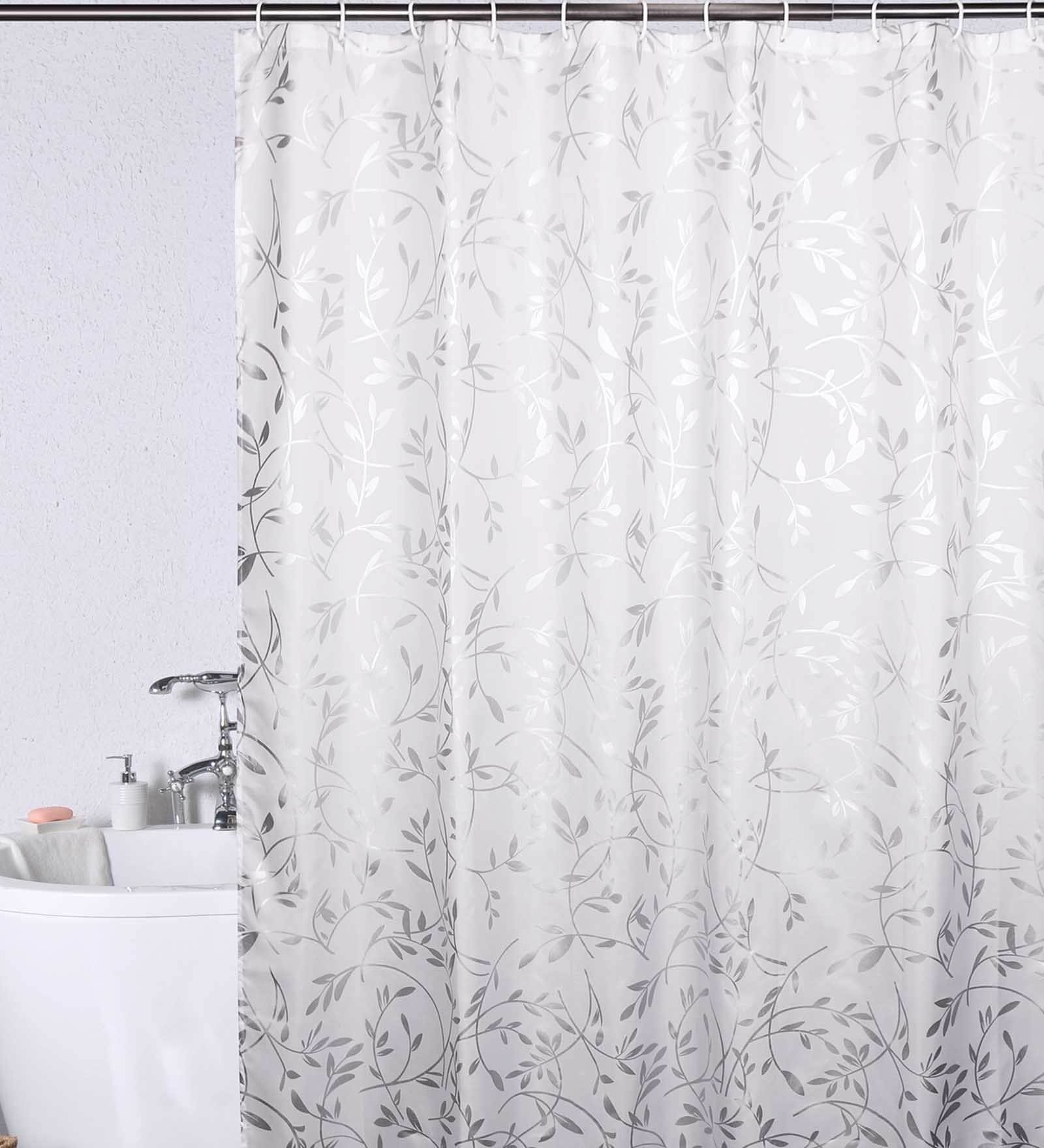Buy Silver Polyester Blackout Shower Curtain at 15% OFF by Obsessions ...