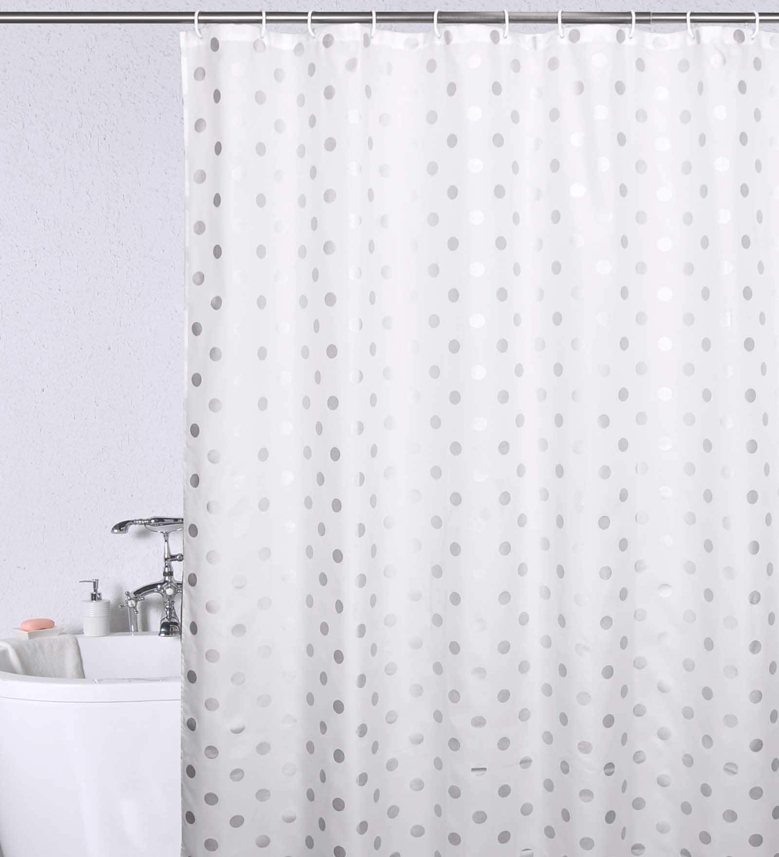 Buy Silver Polyester Blackout Shower Curtain at 15% OFF by Obsessions ...